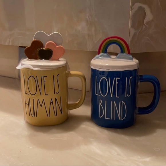 Rae Dunn | Kitchen | Rae Dunn Love Is Human Love Is Blind Figural Mugs ...